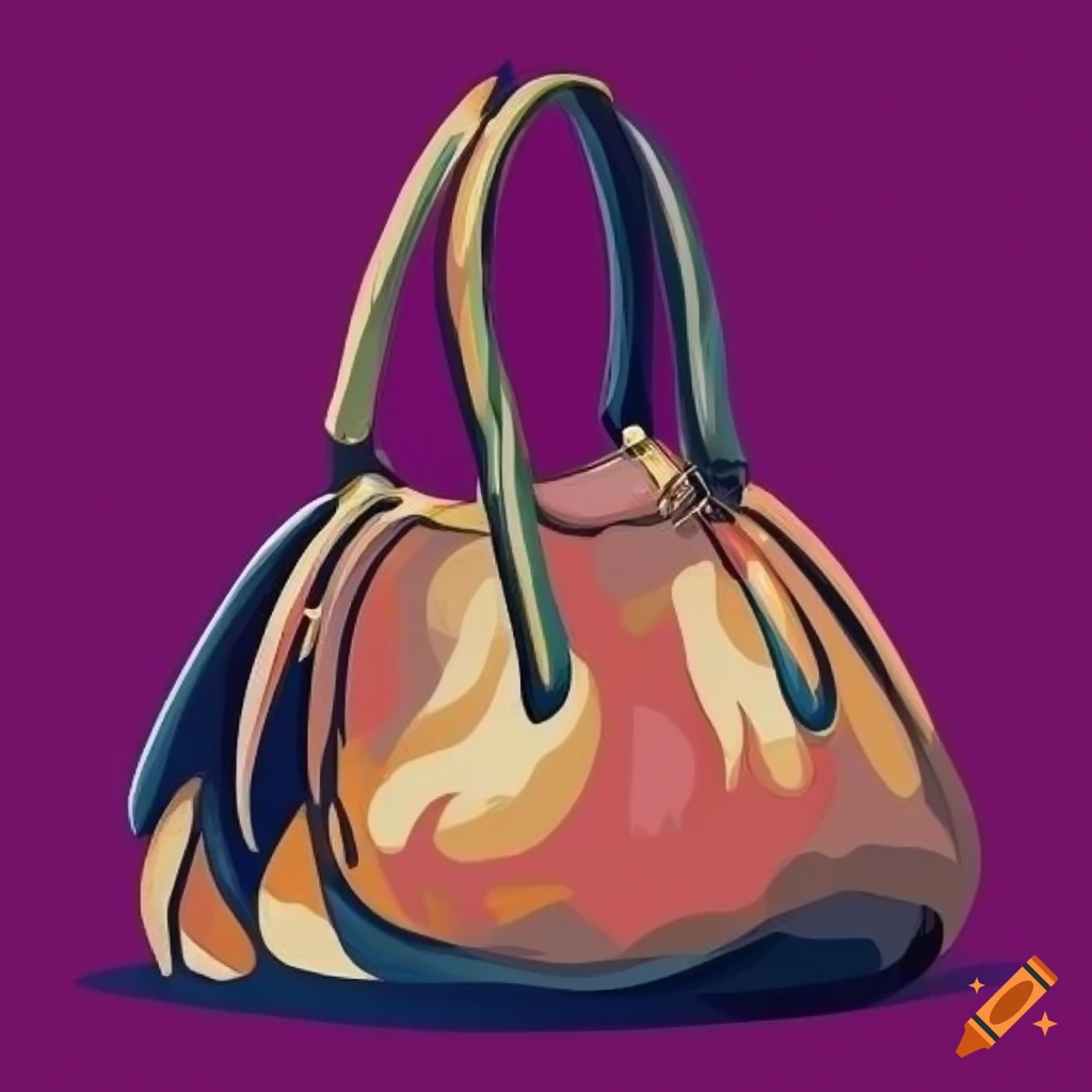 Pretty handbag in simple vector style on Craiyon