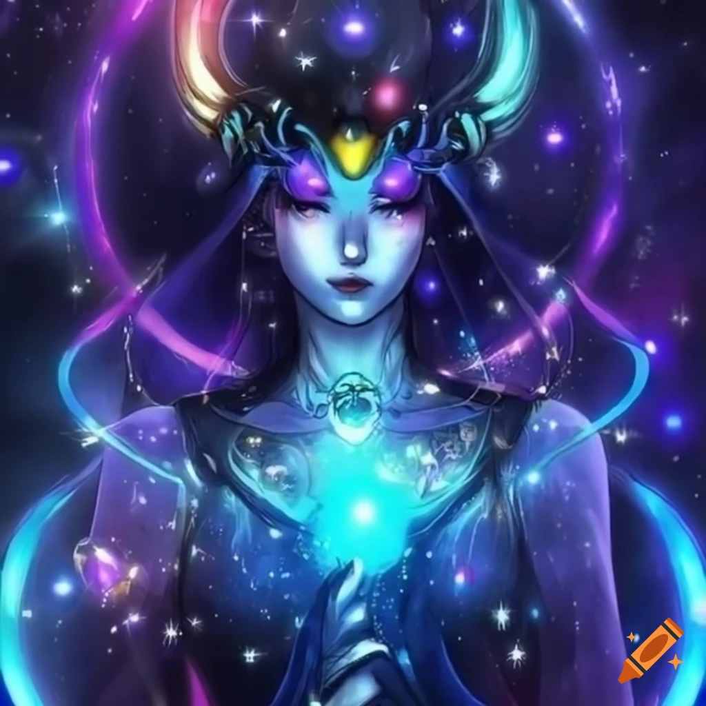 Anime cosmic goddess on Craiyon