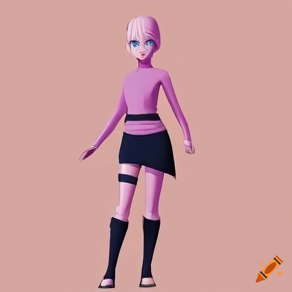 Boruto original character full body view of a girl base on Craiyon