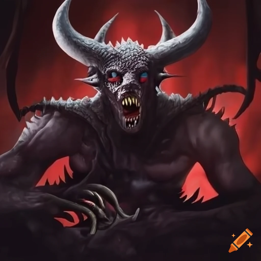 Mysterious horned dark creature offering a hand on Craiyon