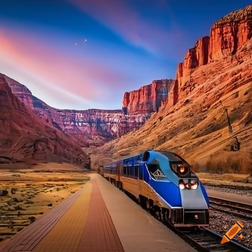 Green river utah train station with uta frontrunner train on Craiyon
