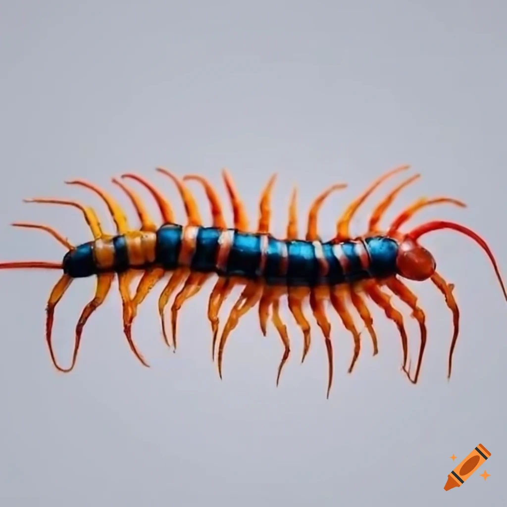 Colorful centipede on a white background on Craiyon