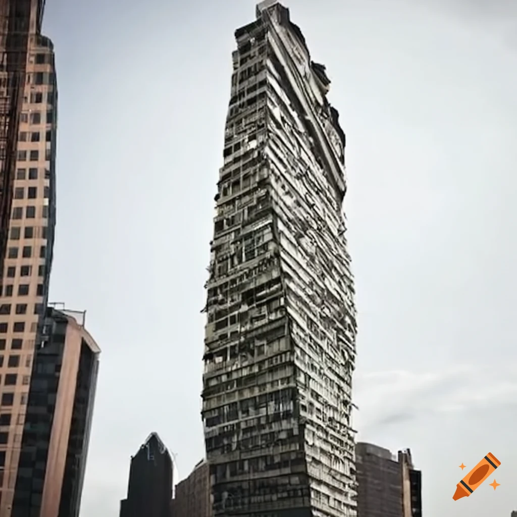 Tall skyscraper constructed from money bills on Craiyon