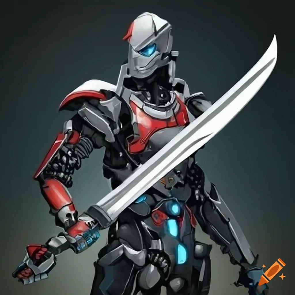 Robot sword fighter on Craiyon