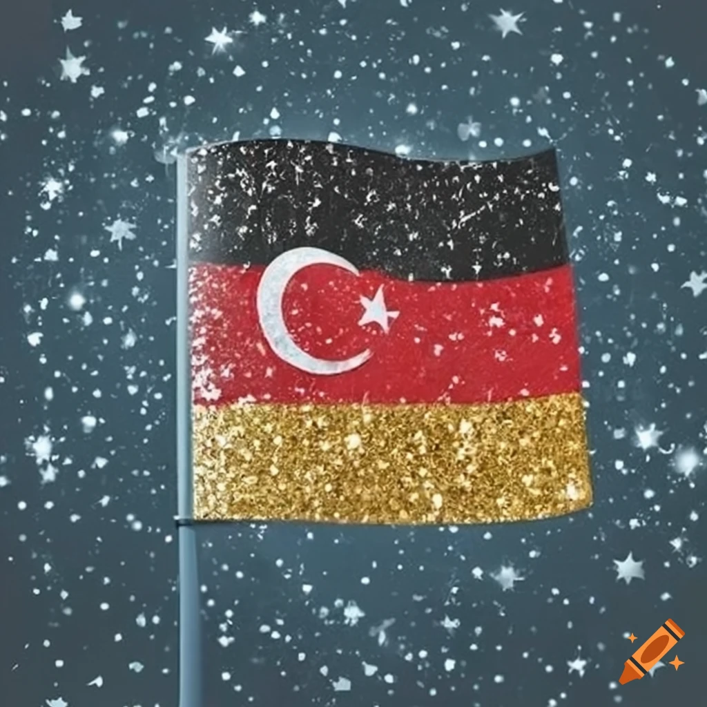 Germany flag with glittery turkey moon and star banner on Craiyon