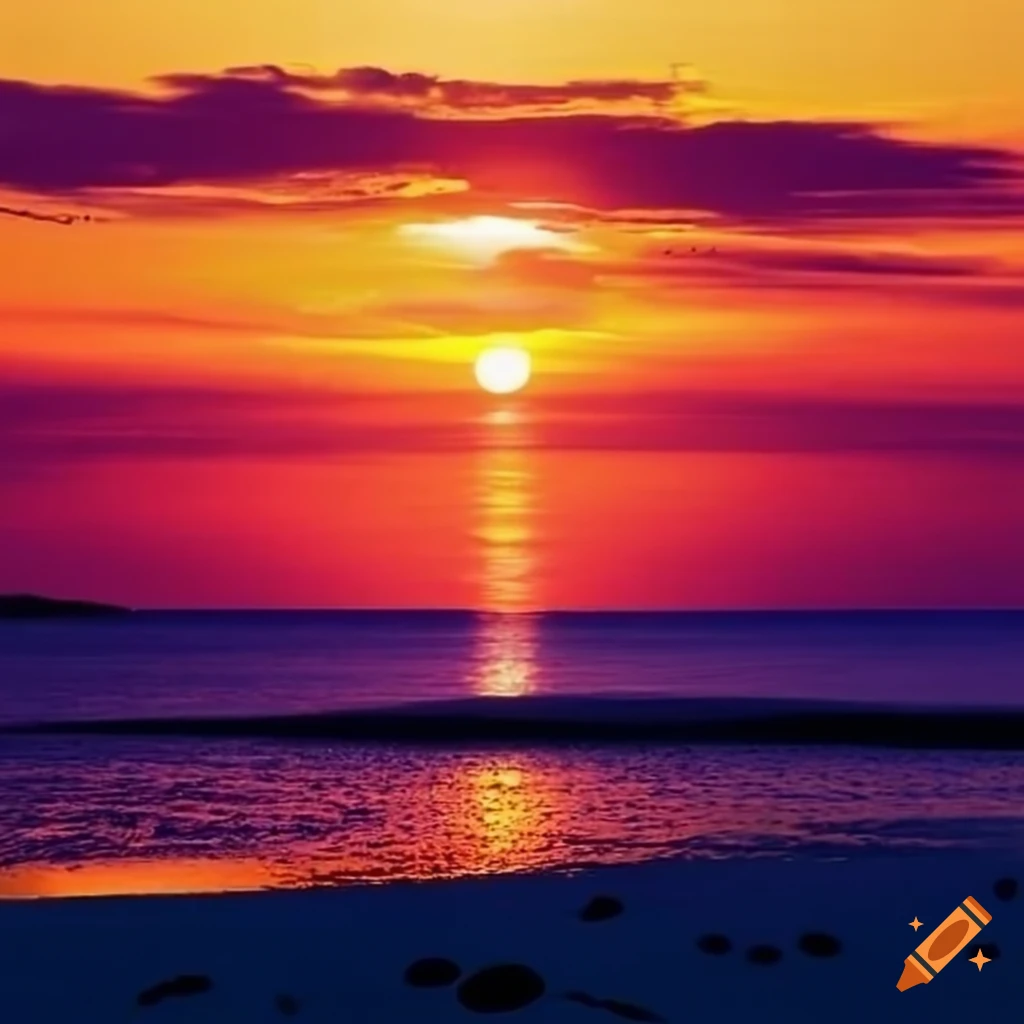 Cool sunset scenery on Craiyon