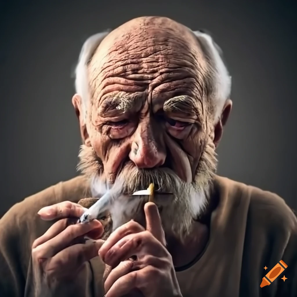 Tired old man with a weary expression on Craiyon