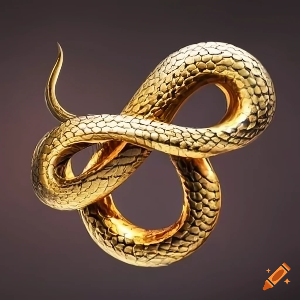 Golden infinity symbol with a snake design on Craiyon