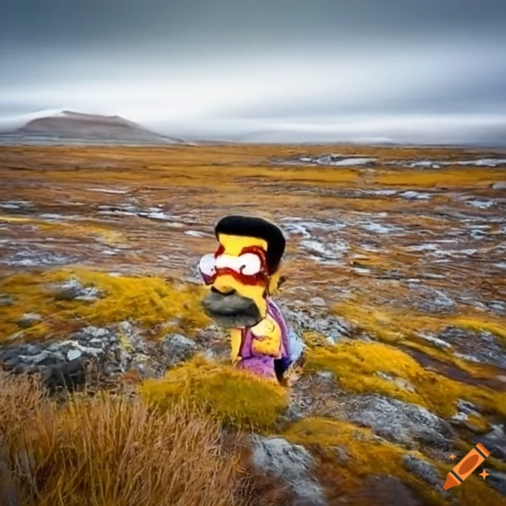 Milhouse in the grey tundra on Craiyon