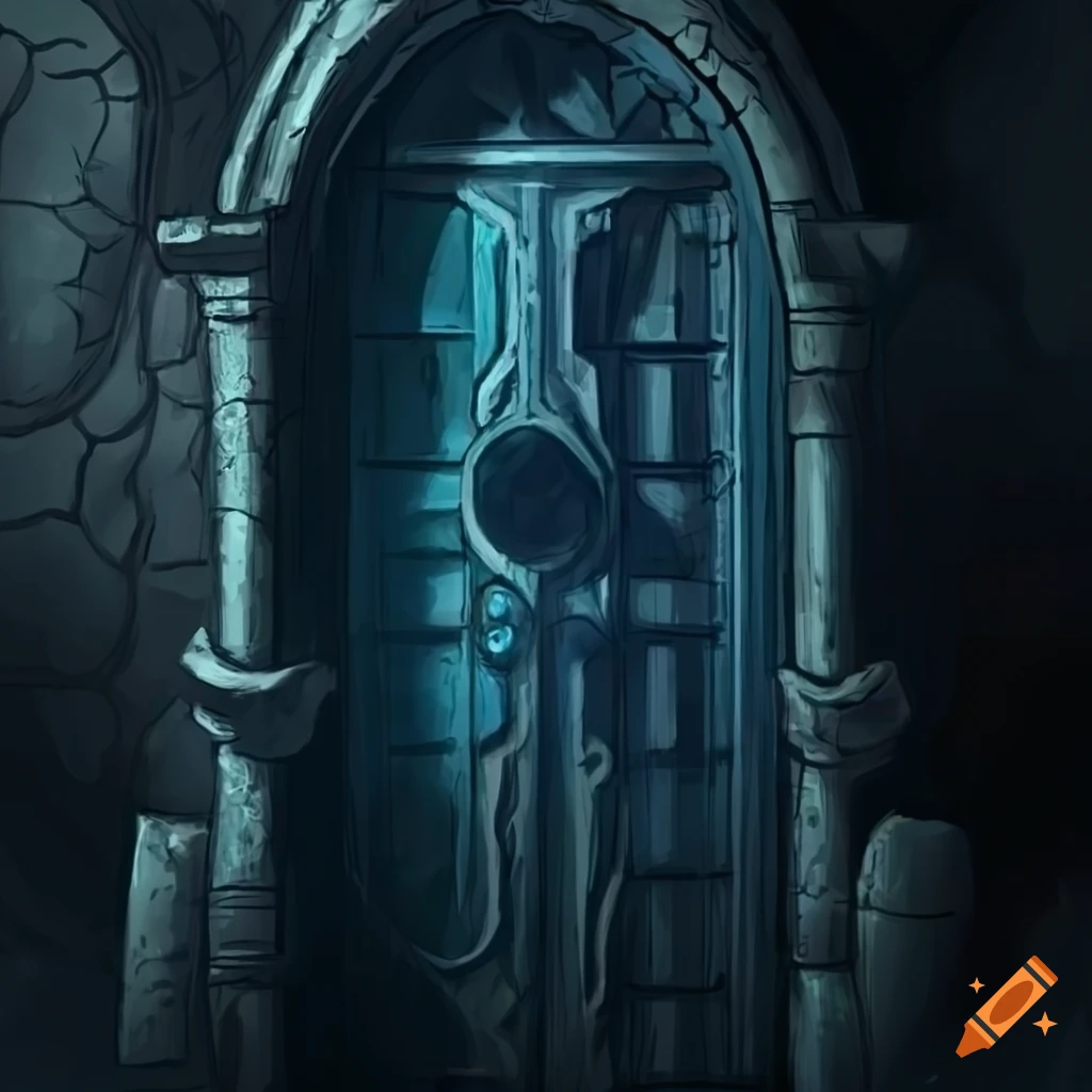 Magic door with a dnd symbol on Craiyon