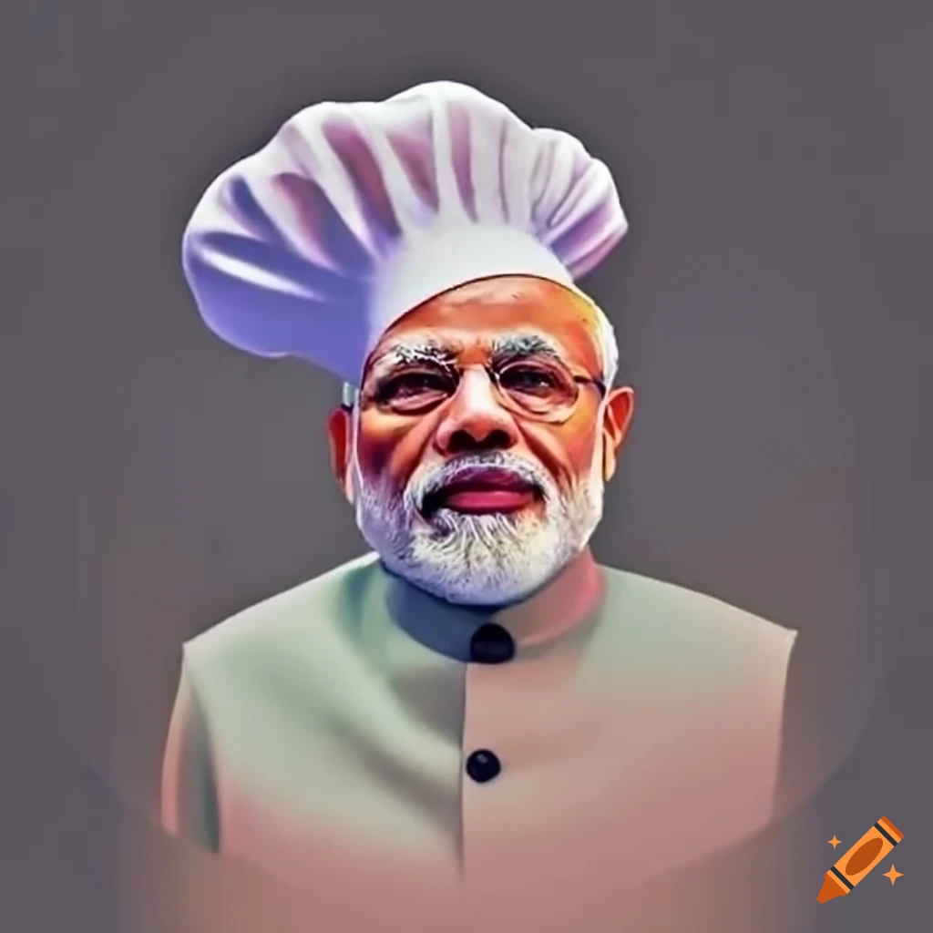 Narendra modi wearing a chef hat on Craiyon