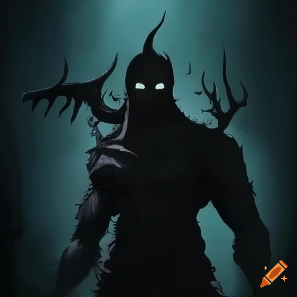 Black shadow monster on Craiyon