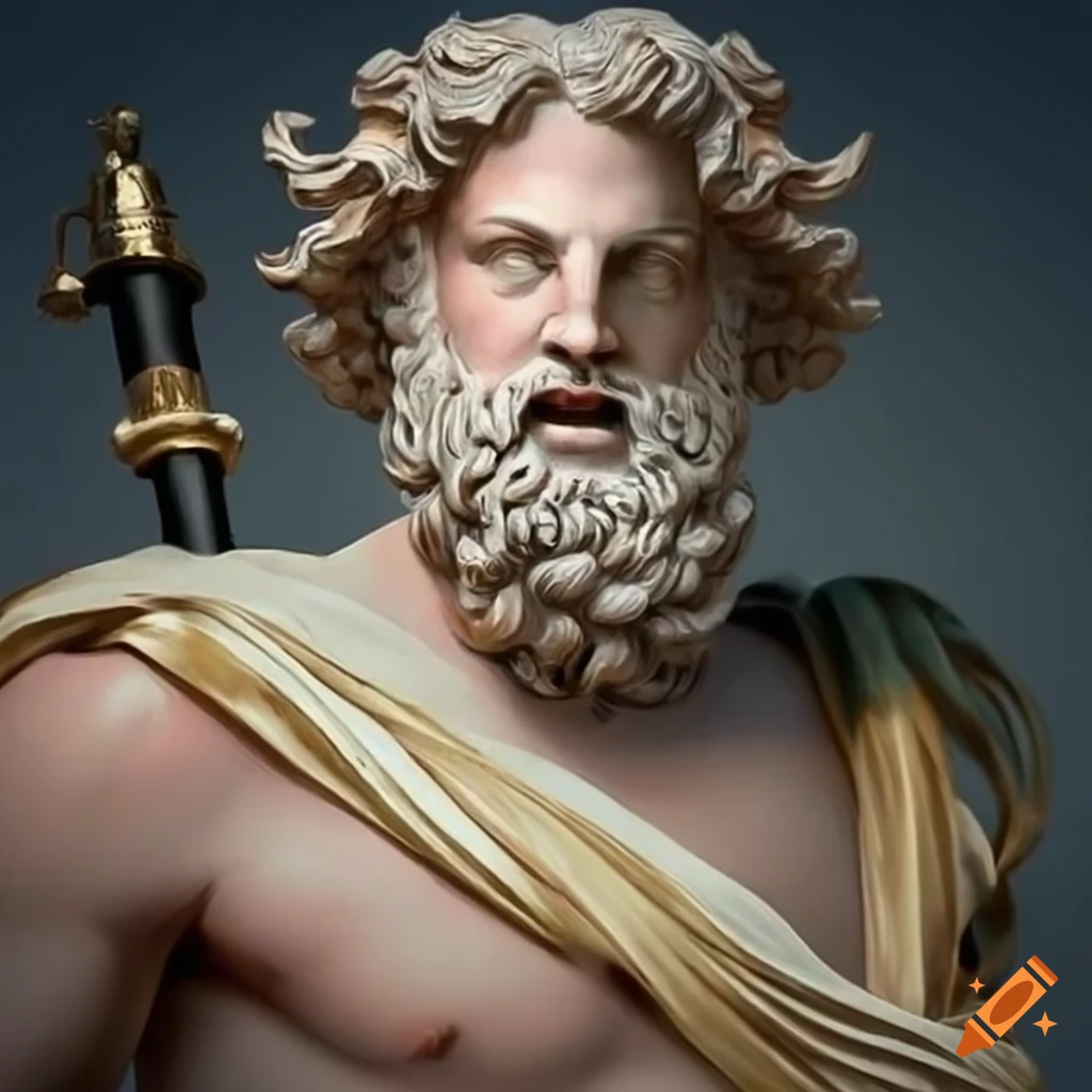 Artistic depiction of god zeus with masterful craftsmanship on Craiyon