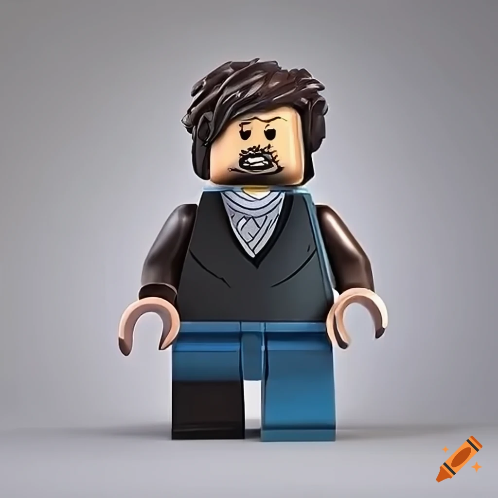 Homem de cabelos grisalhos e barba em estilo Lego 3D on Craiyon