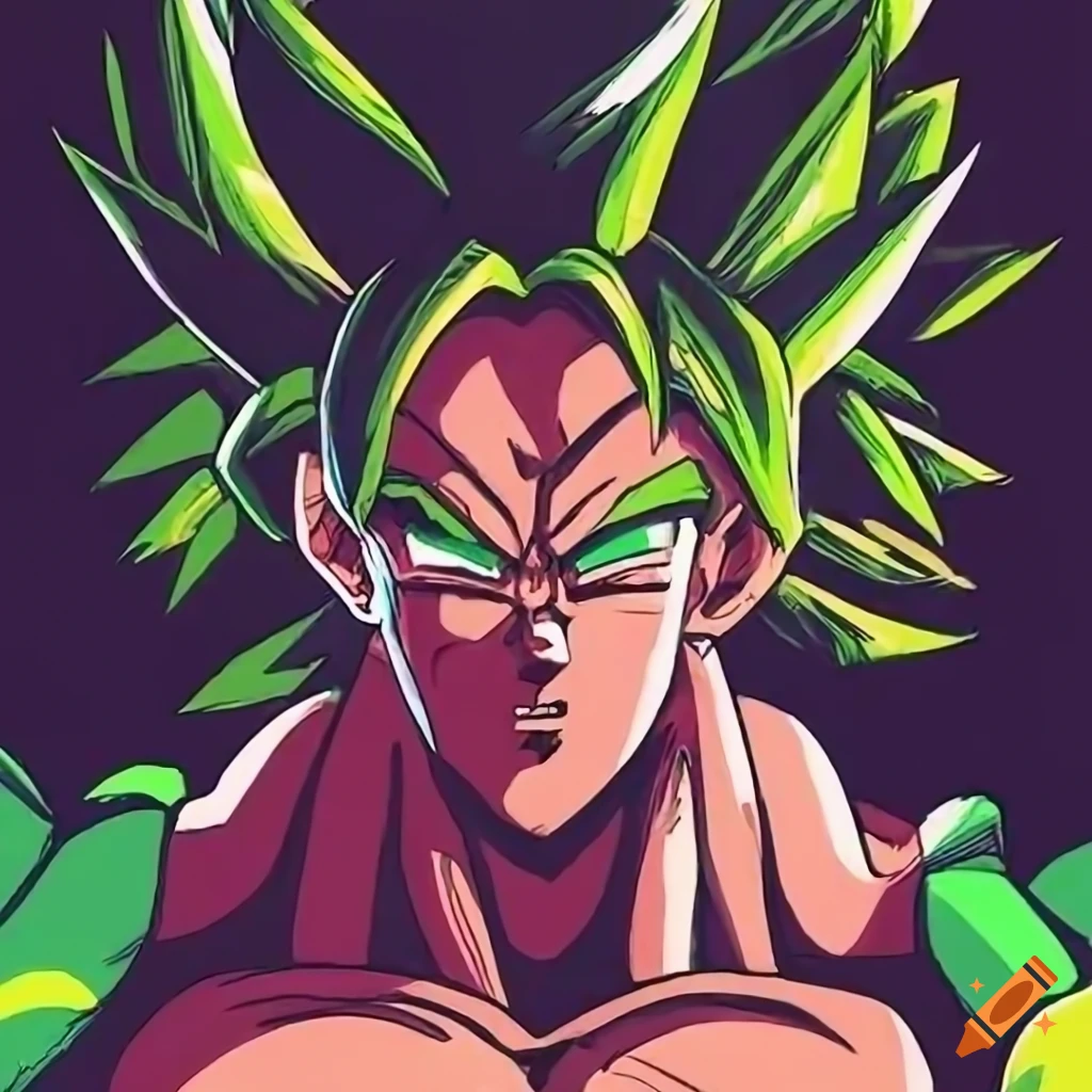 Broly art in the style of analog horror on Craiyon