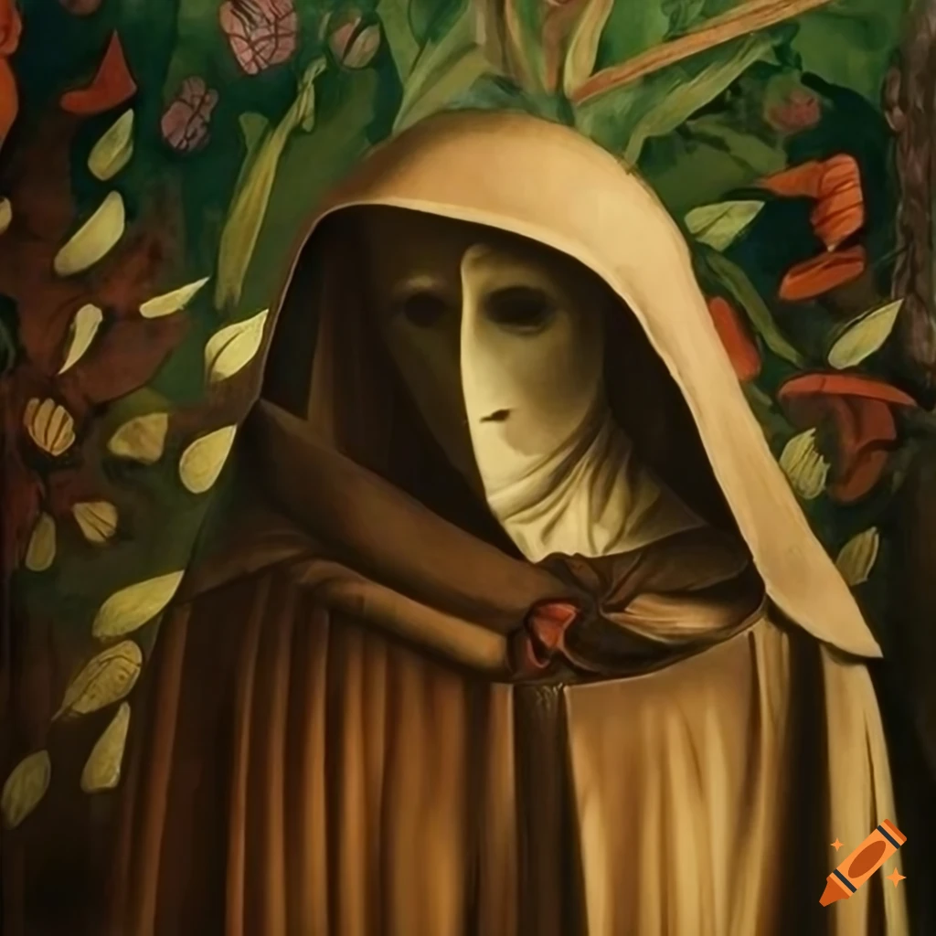 Fine art illustration of catholic penitents in seville walking through ...