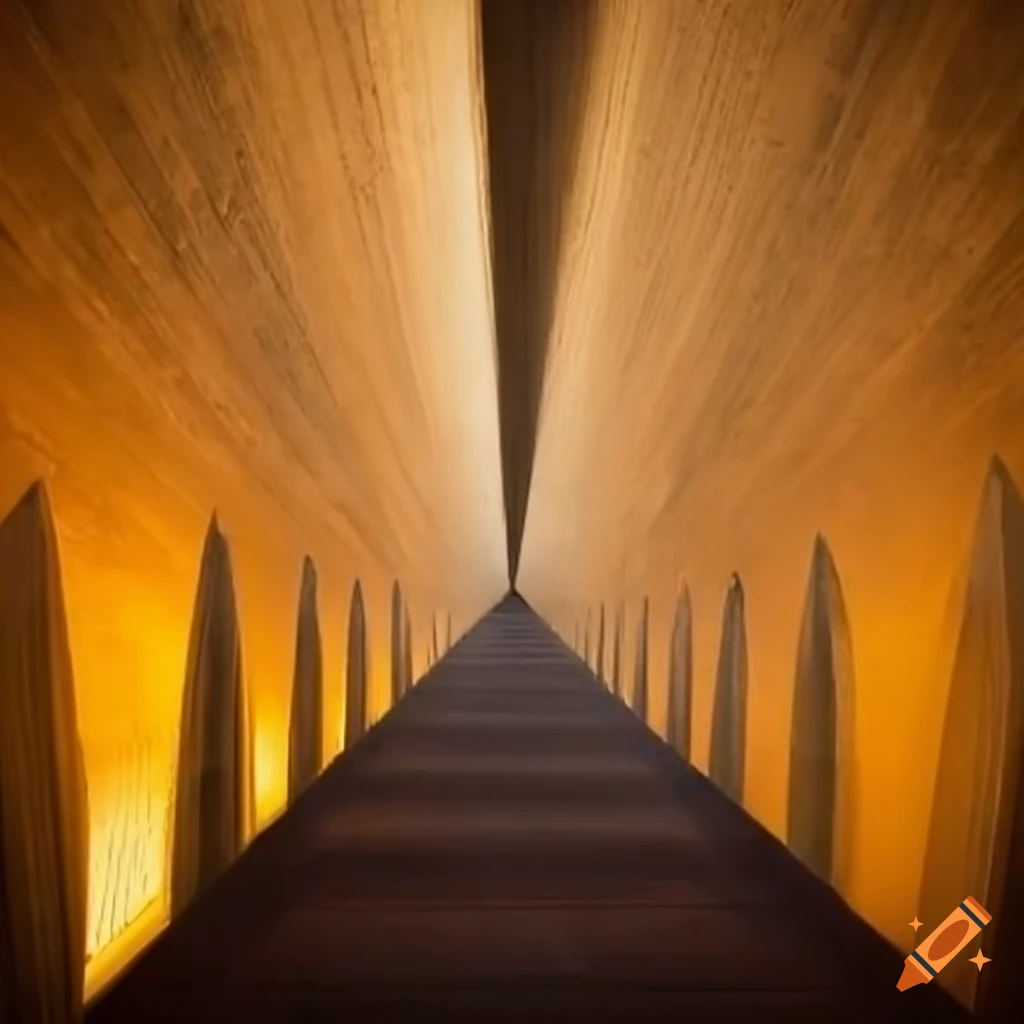 Corridor inside a pyramid on Craiyon
