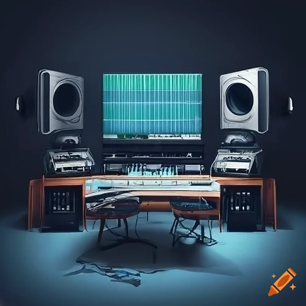 Radio studio on Craiyon