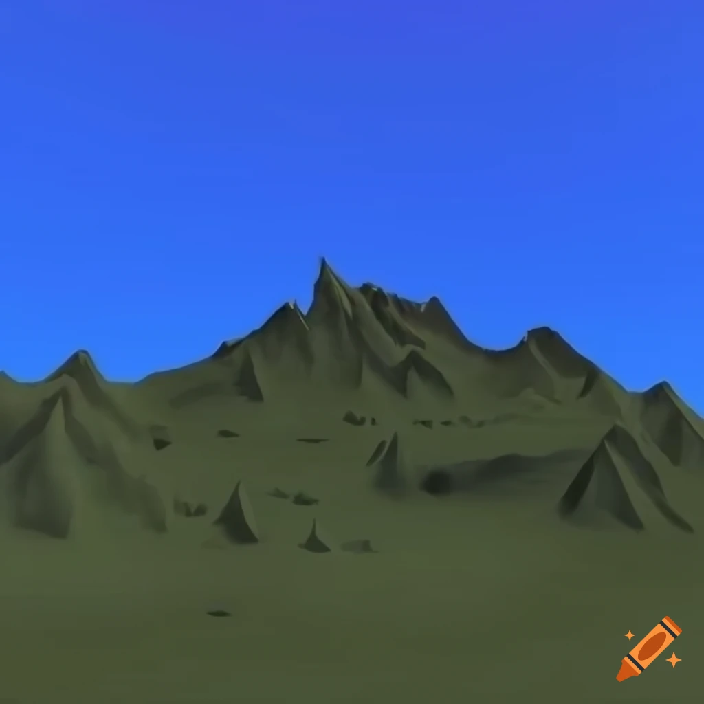 Mountain scenery with clouds in PS1 3D render on Craiyon