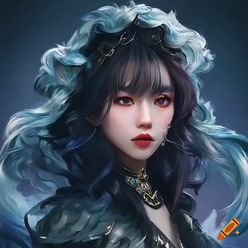 Digital masterpiece by Ruan Jia featuring a subject with flowing hair ...