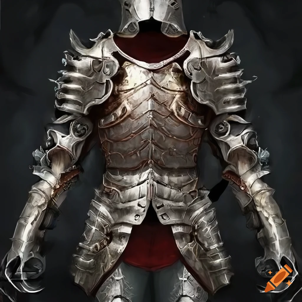 Intricate and detailed fantasy metal armor design from multiple angles ...