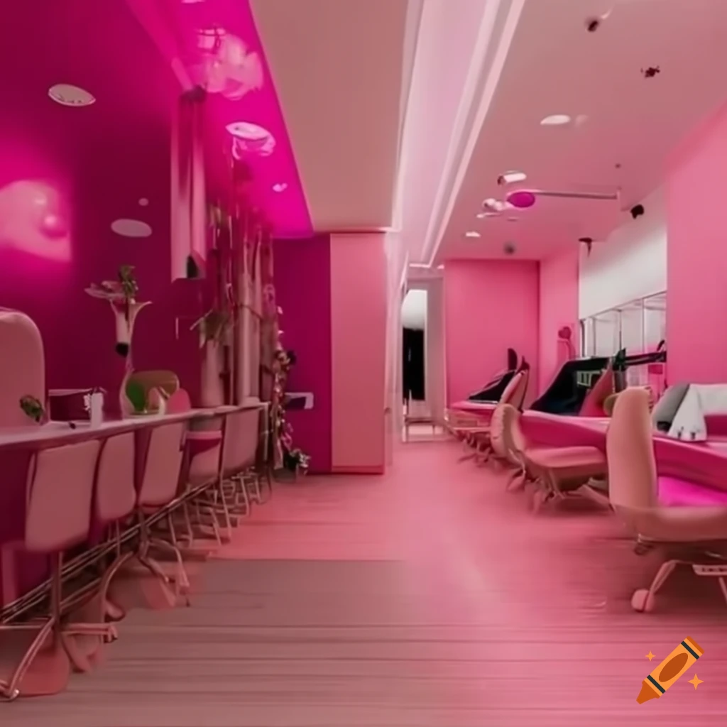 Vibrant and colorful pink nail salon with modern decor and friendly ...