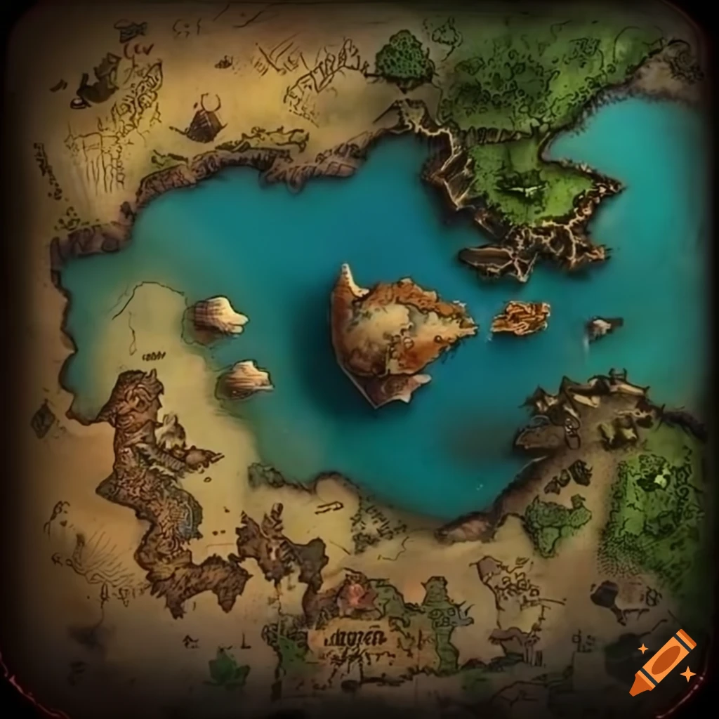 Fantasy map on Craiyon