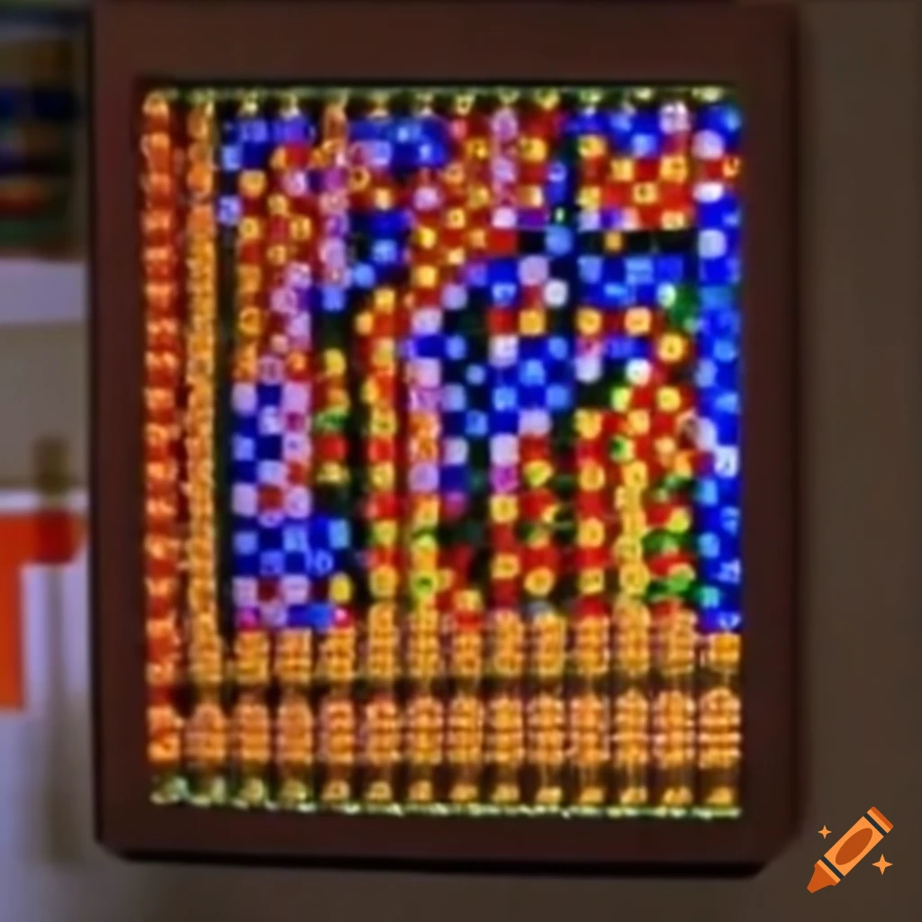 Lite-brite art depicting a scene from seinfeld on Craiyon