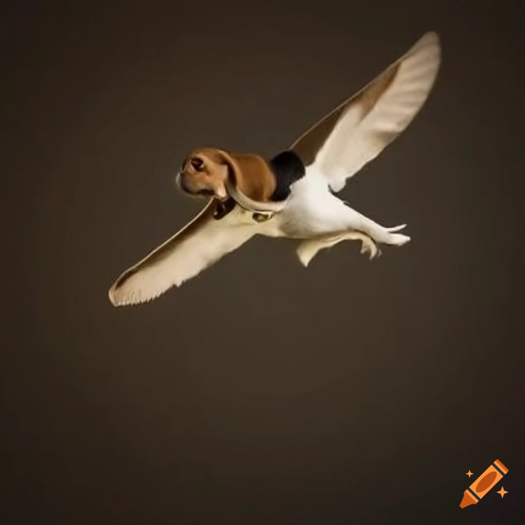 Beagle in flight on Craiyon