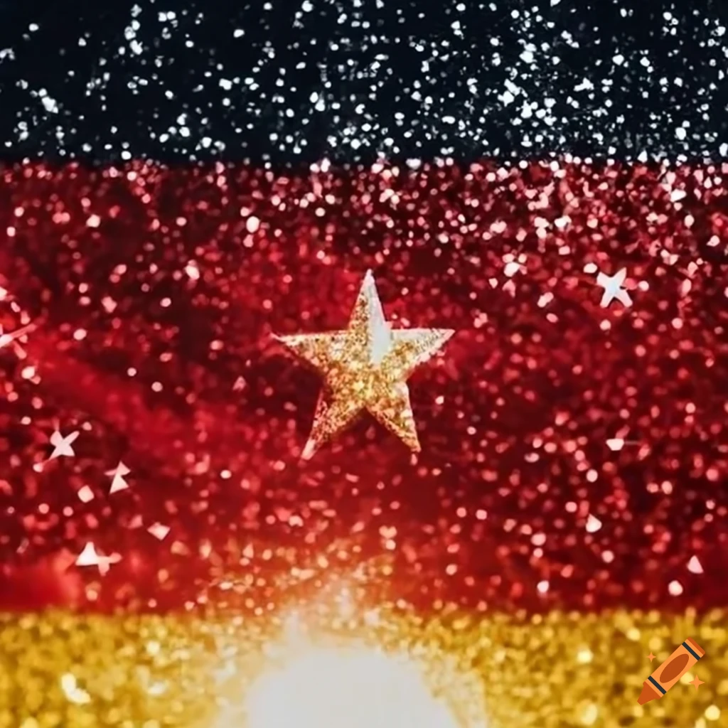 Glittery germany flag with moon and star on Craiyon