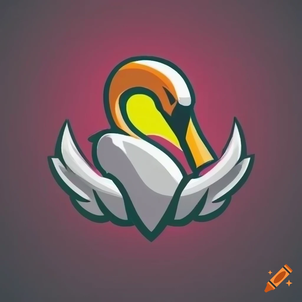 Simple esports logo with a swan on Craiyon