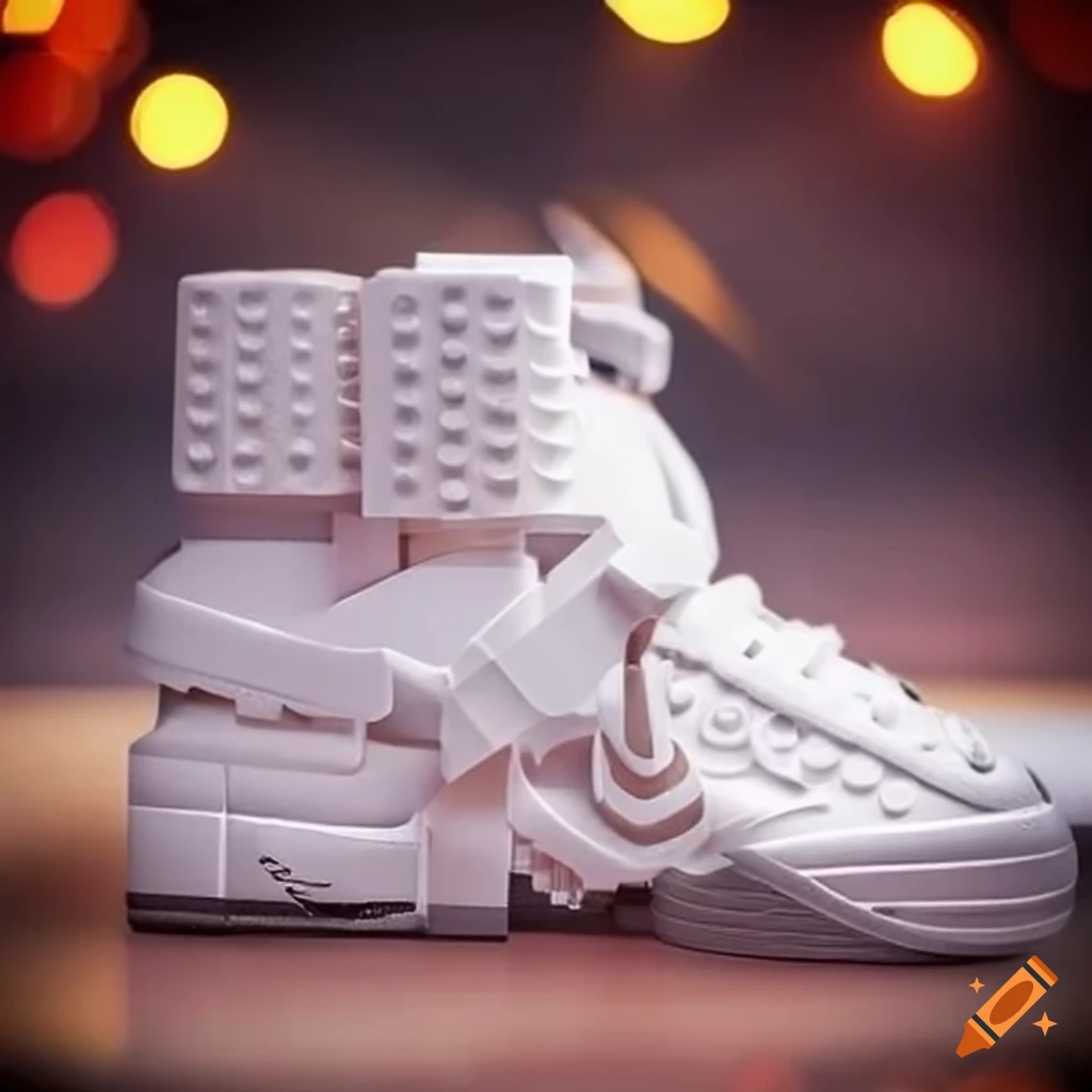 White 90's lego bricks sneakers on Craiyon
