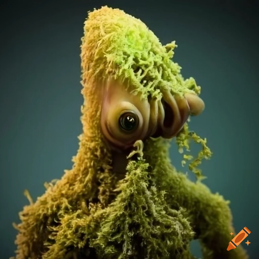 Squid man moss sculpture on Craiyon