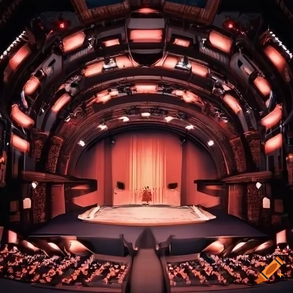 Stage design with complex lighting and unique led screens with space ...