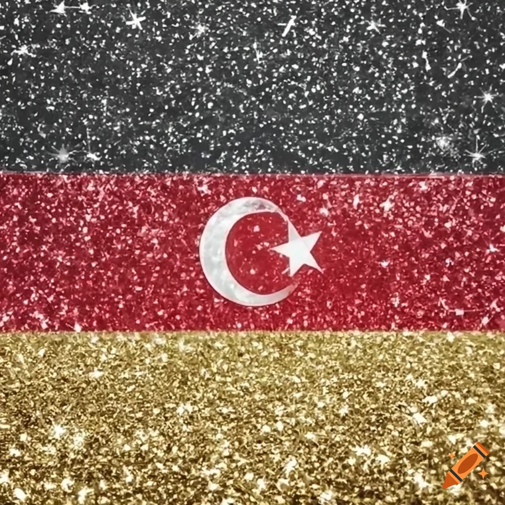 Germany flag with glittering moon and star banner on Craiyon