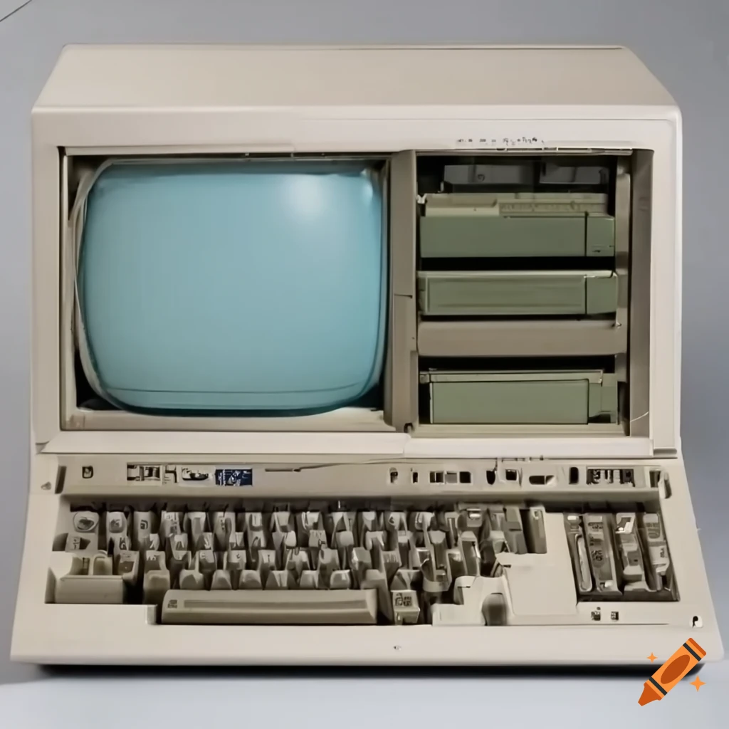 Vintage ibm 5150 computer with iconic floppy drives from 1981 on Craiyon