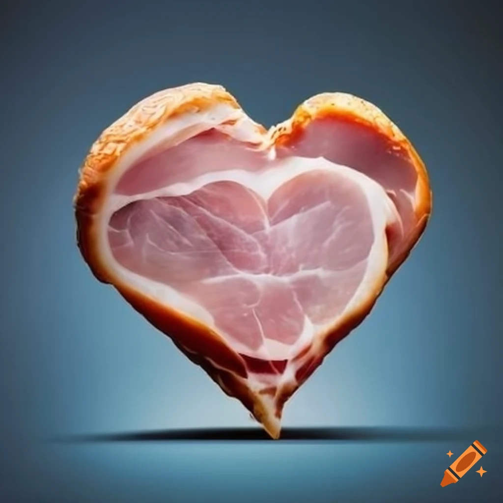 Heart-shaped ham slice on Craiyon
