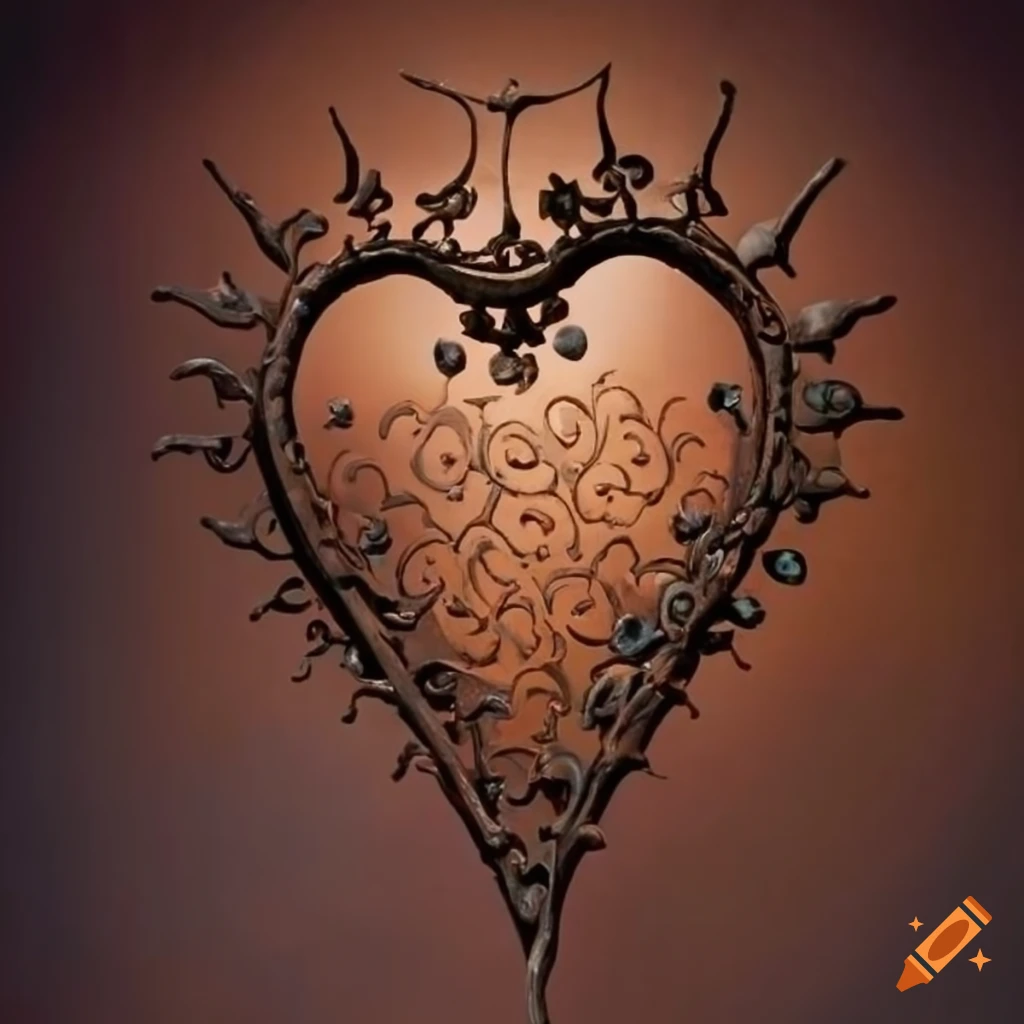 Moroccan wrought iron heart-shaped design in marrakesh on Craiyon