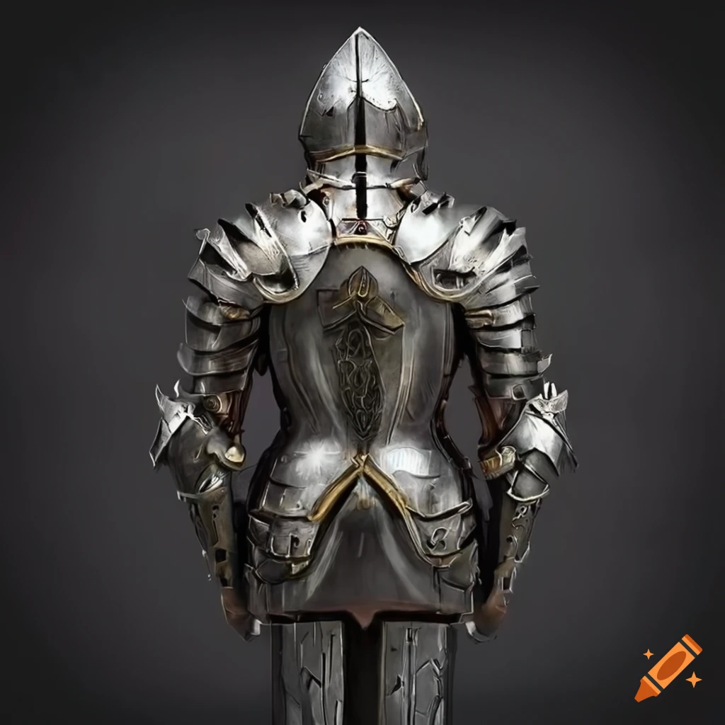 Intricate and detailed metal armor design from multiple angles on Craiyon