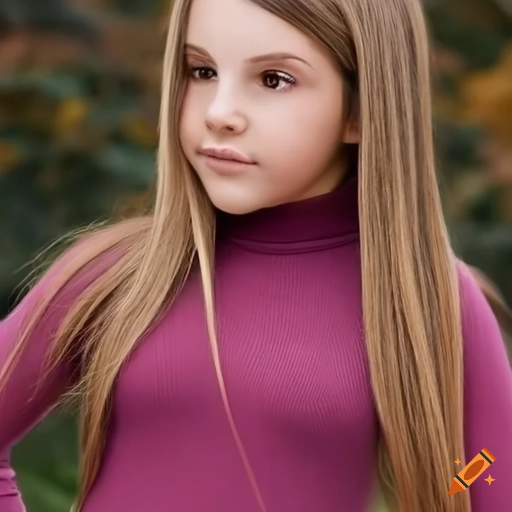 Piper Rockelle posing in a stylish turtleneck top on Craiyon