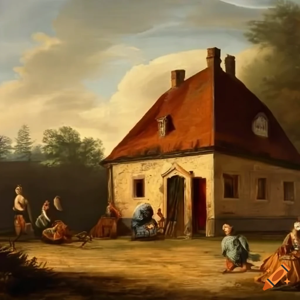 17th century scene depicting polish magnates and serfdom on Craiyon