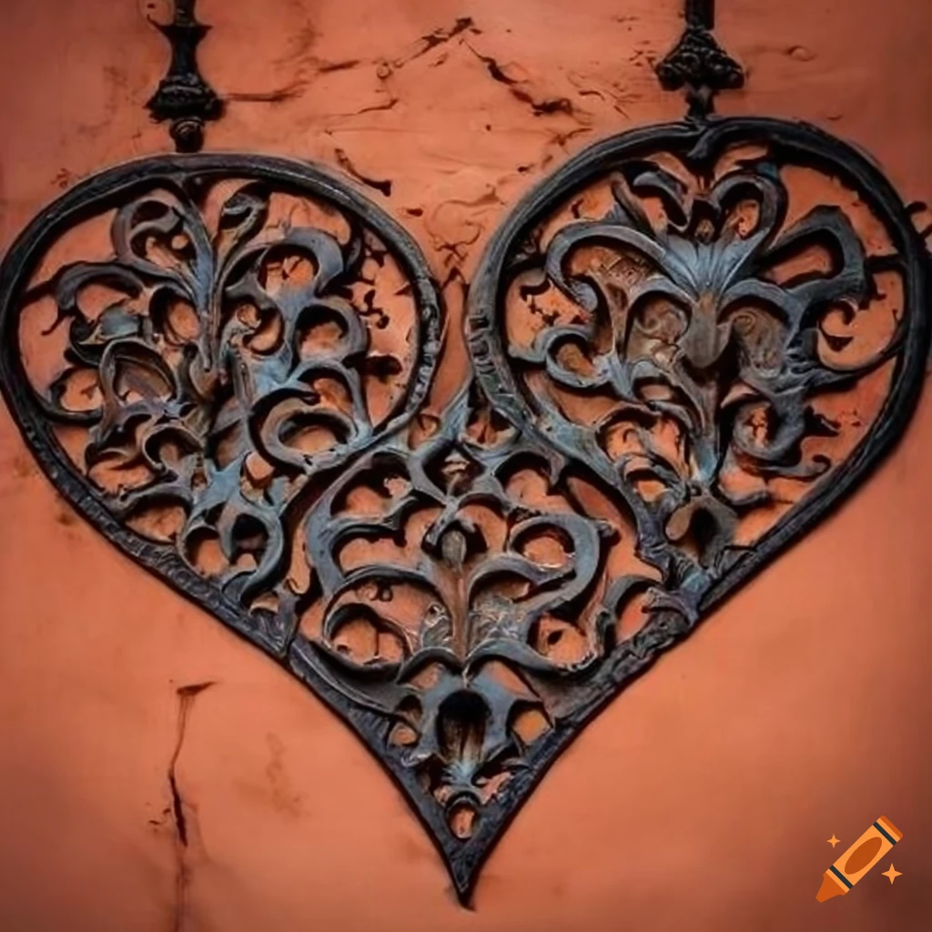 Heart shaped wrought iron in moroccan style on Craiyon