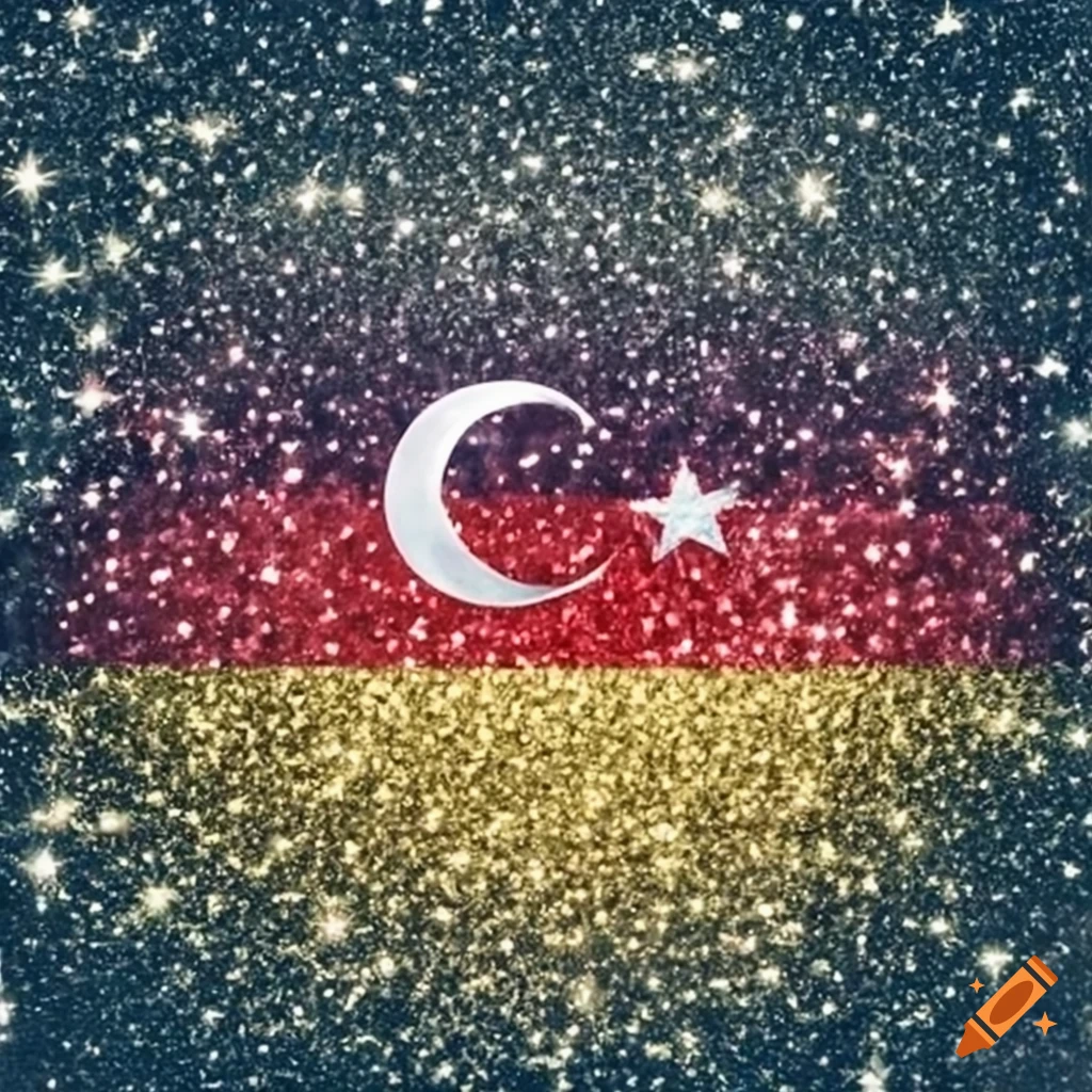 Germany flag with turkey moon and star glitter on Craiyon