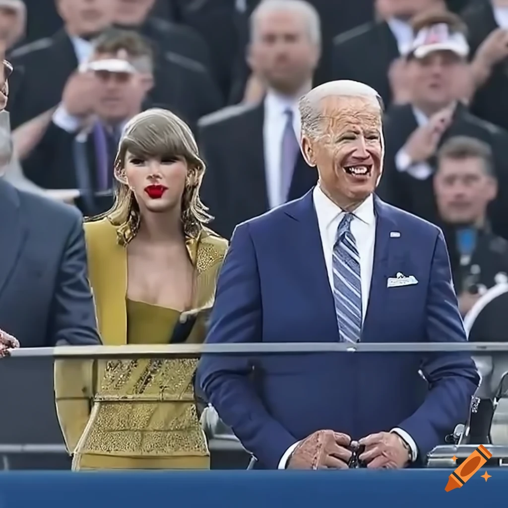 President biden and taylor swift riding in a convertible in the ...