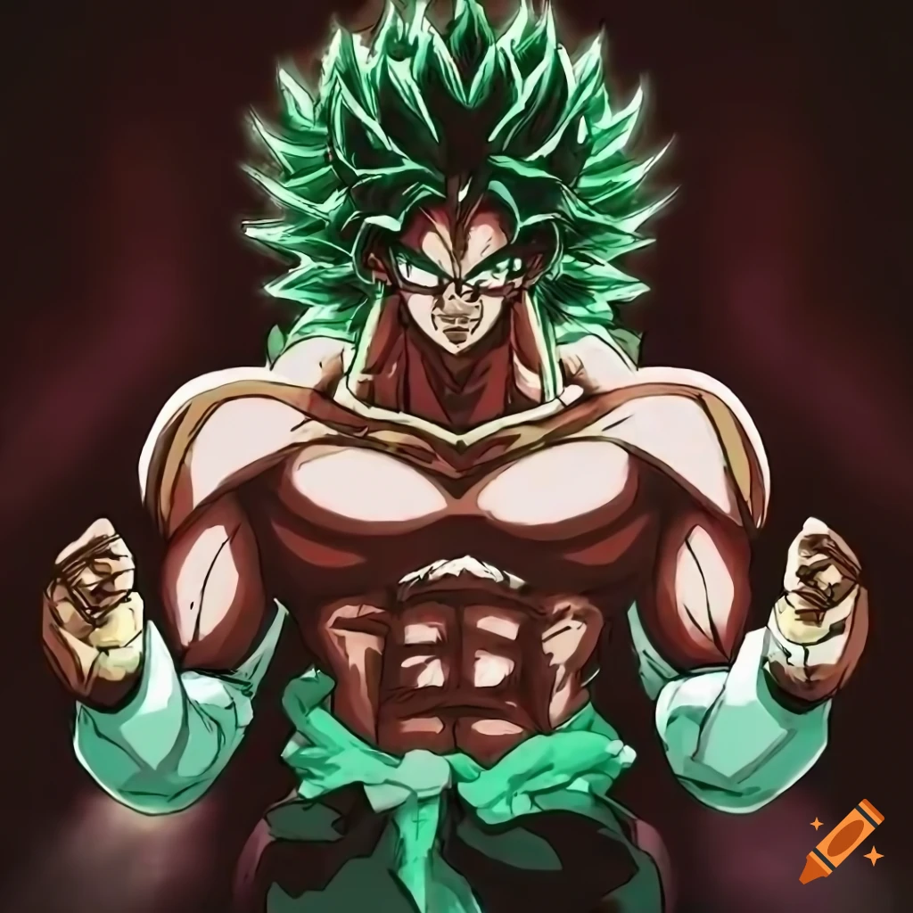 Broly art in the style of analog horror on Craiyon