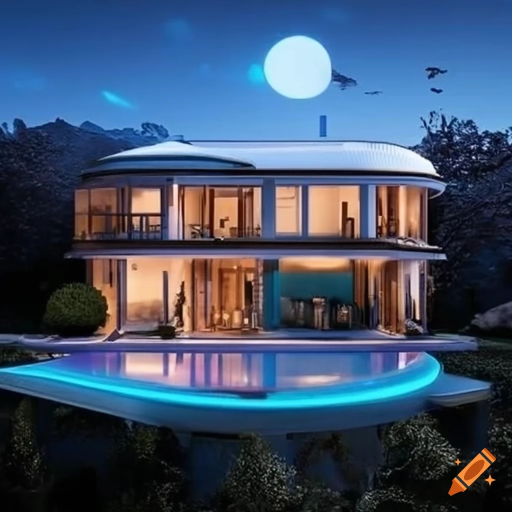 Luxury house designed with ai technology on Craiyon