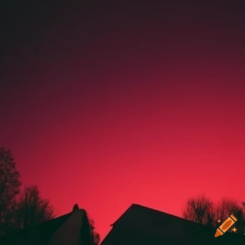 Psychedelic red sky on Craiyon