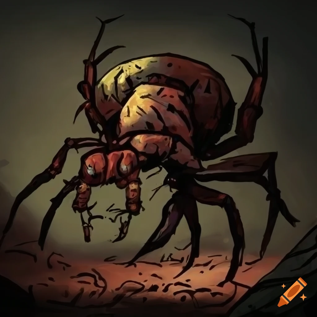 Illustration of an ant-crab insect in the darkest dungeon dark fantasy setting on Craiyon