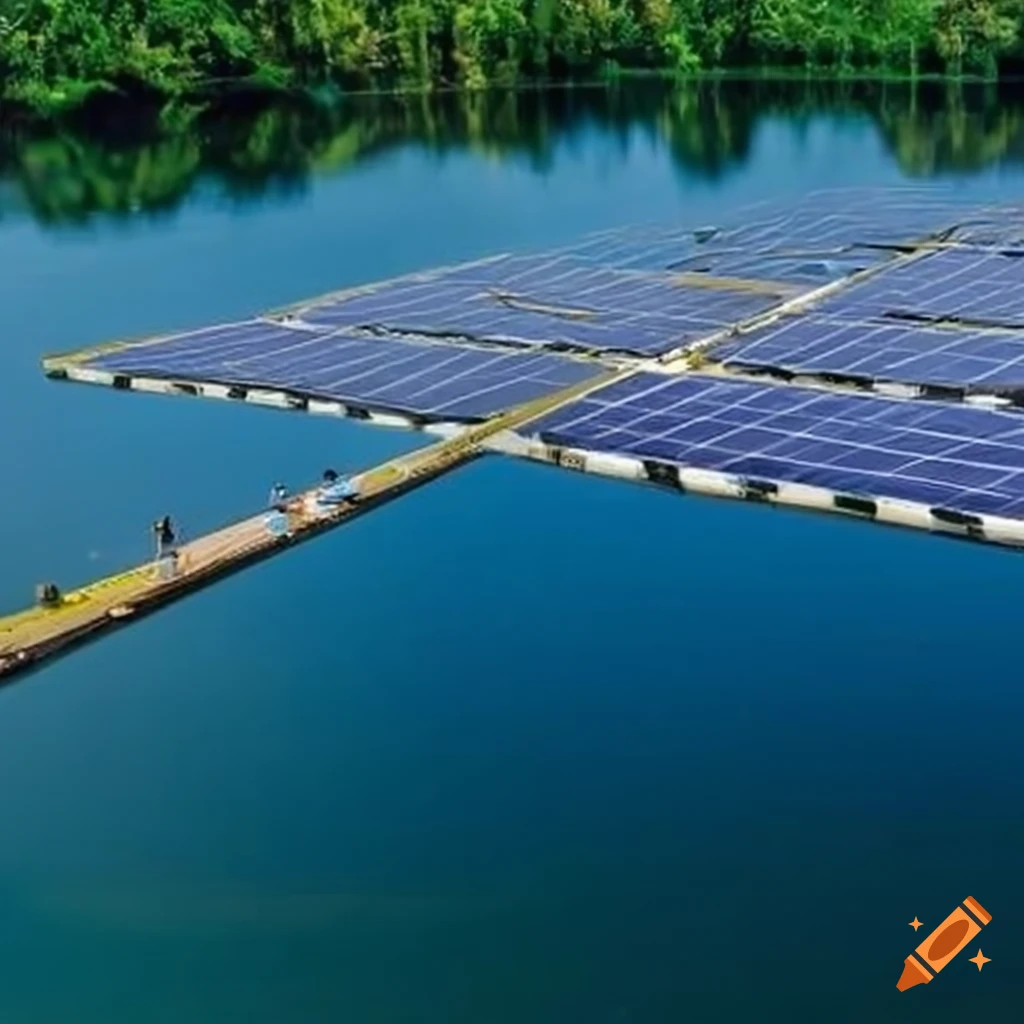 Floating solar plant on Craiyon