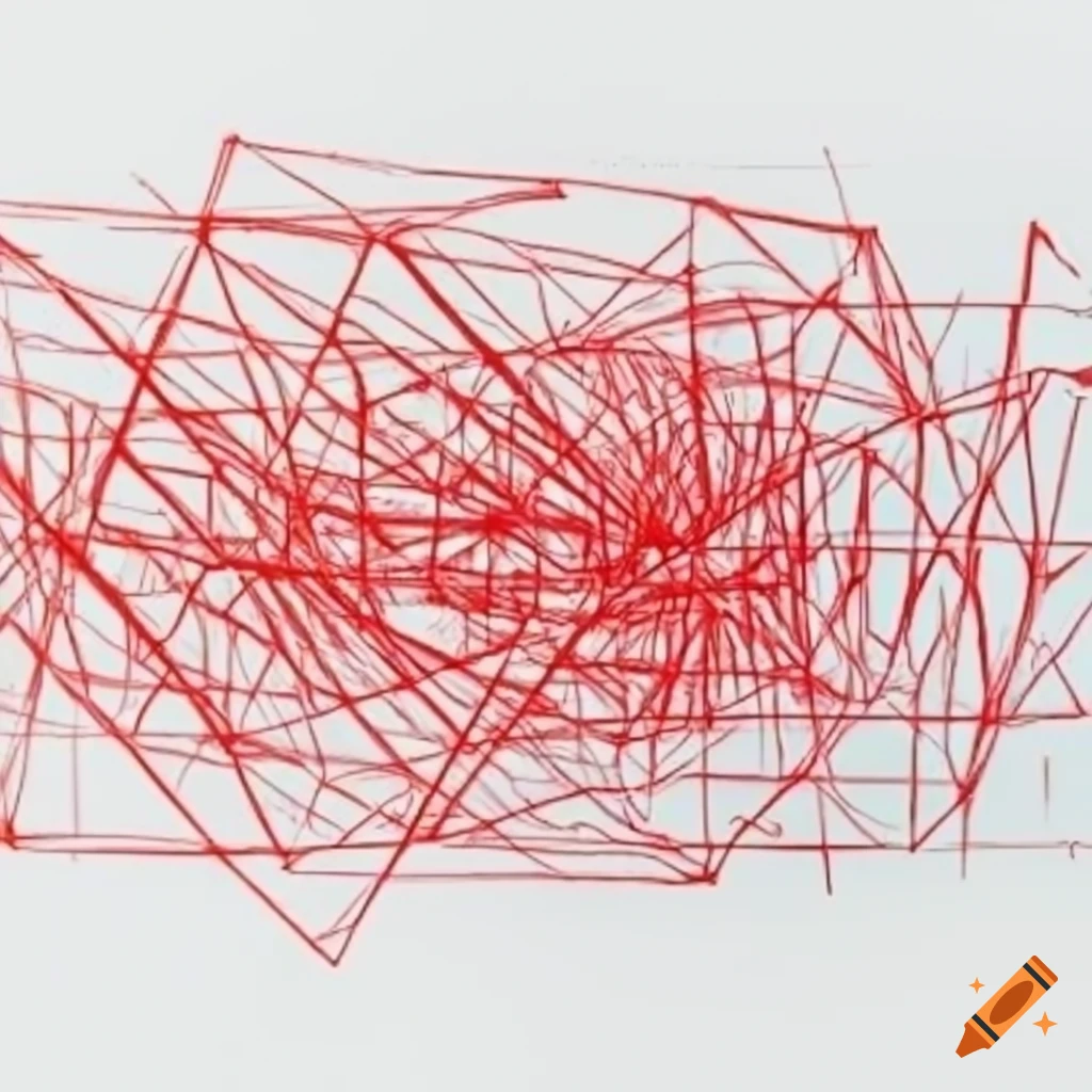 Visual representation of logistic regression algorithm in red on white ...